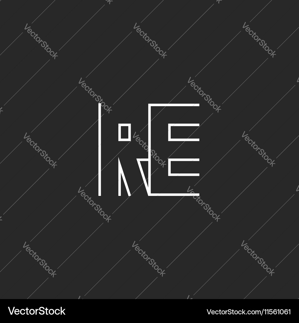 Logo re letters monogram initials r e symbol Vector Image