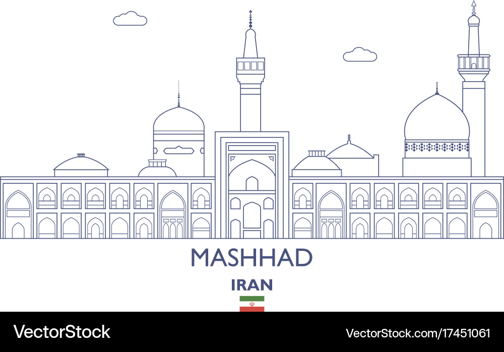 Mashhad city skyline Royalty Free Vector Image