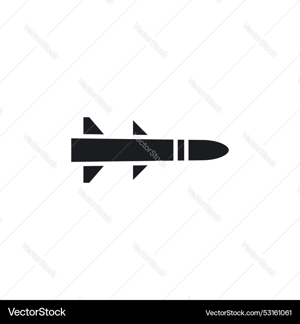 Missile icon symbol on white background Royalty Free Vector