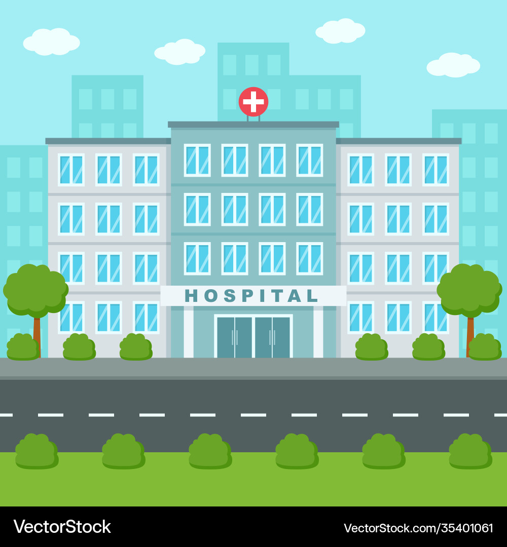 Modern Hospital Exterior Royalty Free Vector Image