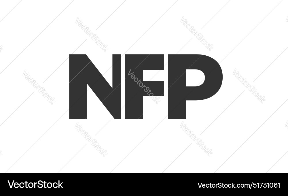 Nfp logo design template with strong and modern Vector Image