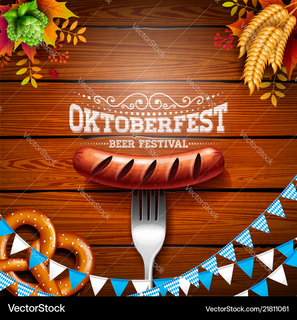 Oktoberfest banner with typography Royalty Free Vector Image