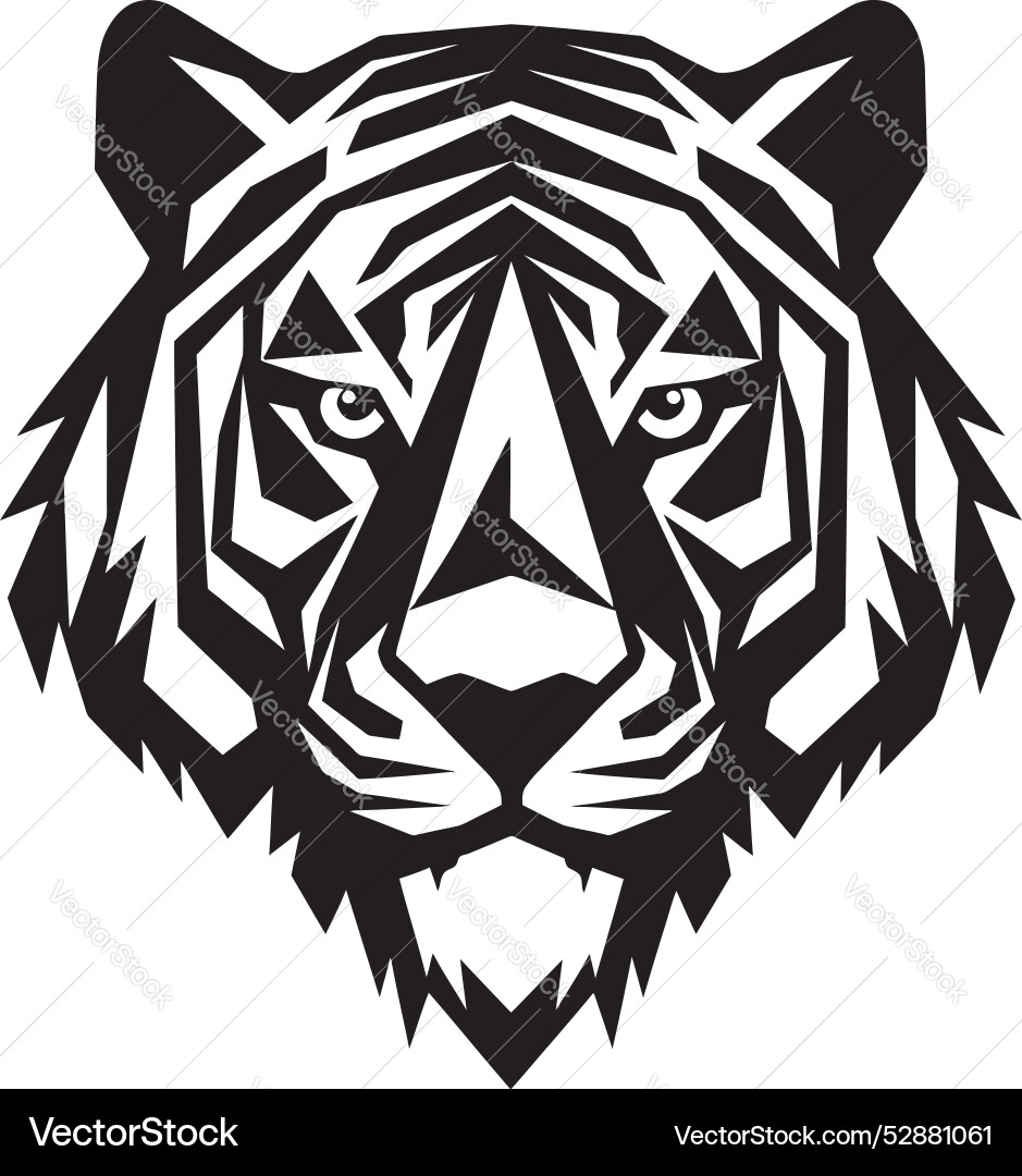 Onyx tiger icon untamed predator insignia Vector Image