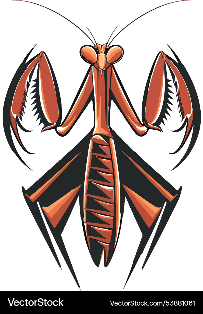 Predators outline mantis silhouette Royalty Free Vector
