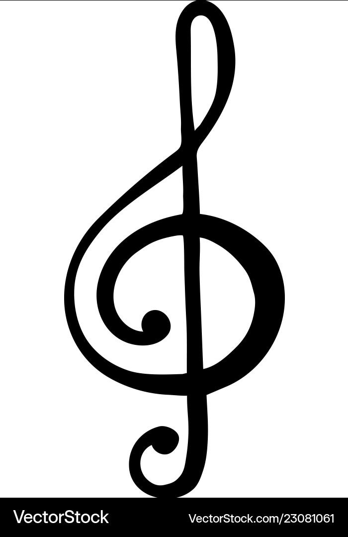 Treble Clef G Key Music Symbol Royalty Free Vector Image