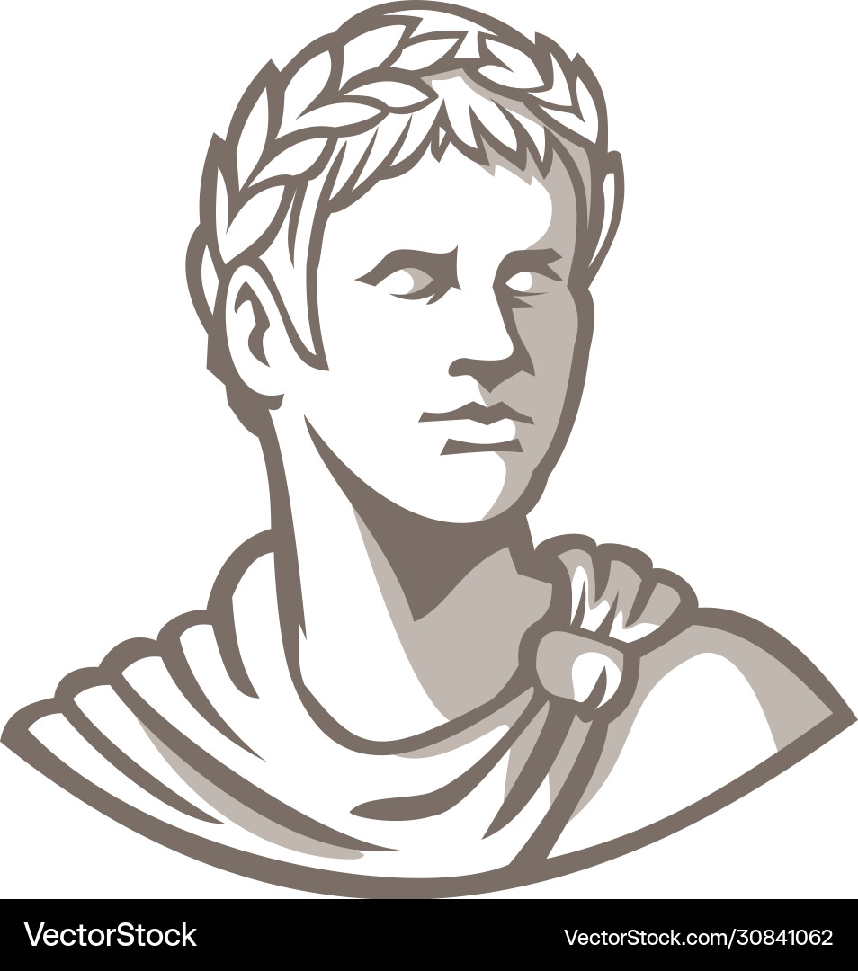 Ancient roman emperor bust mascot Royalty Free Vector Image