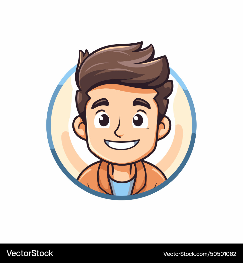 Cute boy cartoon character on a white background Vector Image