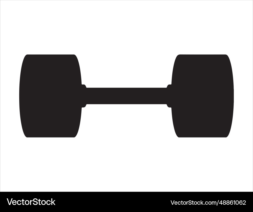Dumbbell silhouette art Royalty Free Vector Image