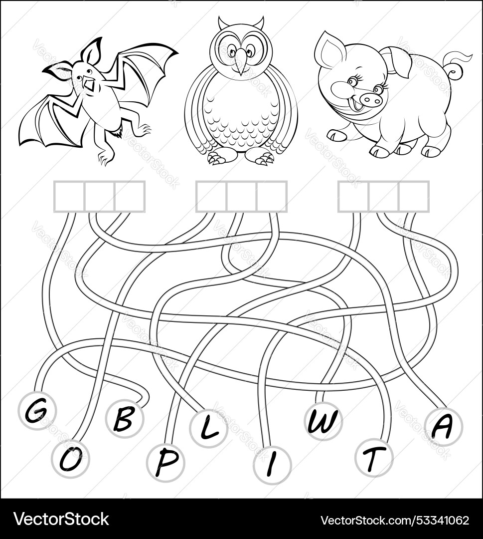 Educational Find the Path Puzzle for Kids Vector Image