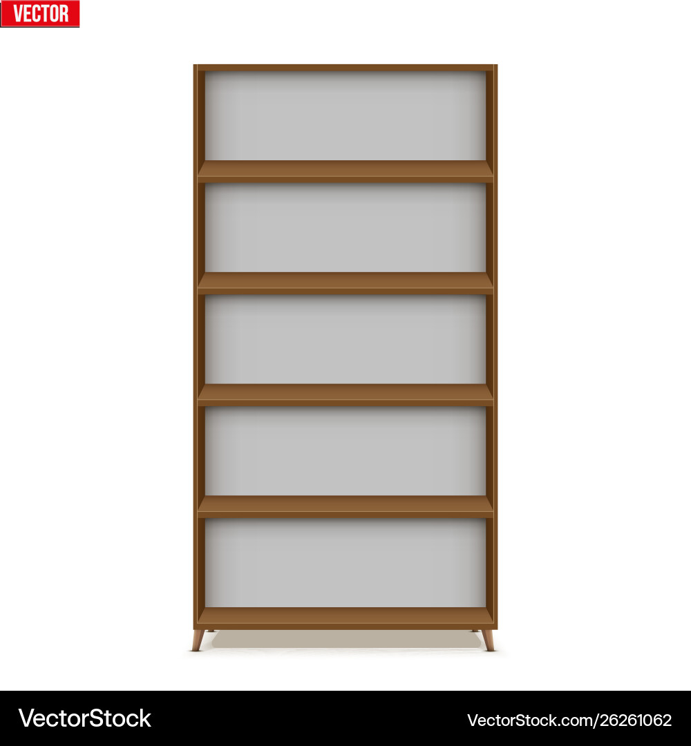 Empty rack with shelves or bookshelf Royalty Free Vector