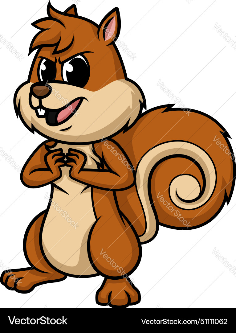Evil squirrel character cartoon clip art Vector Image