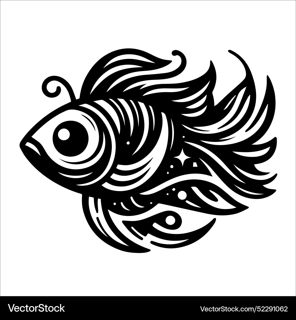 Fish silhouette design Royalty Free Vector Image