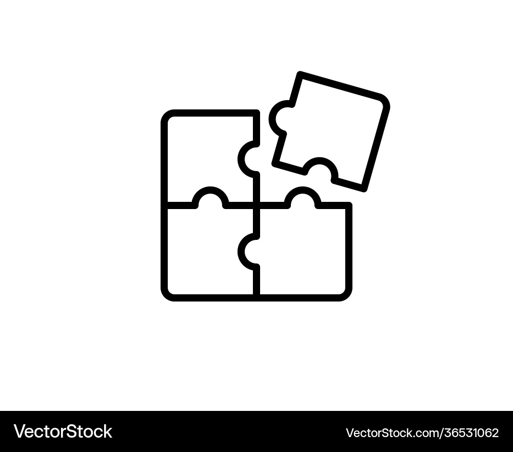 Four Part Puzzle Icon Royalty Free Vector Image