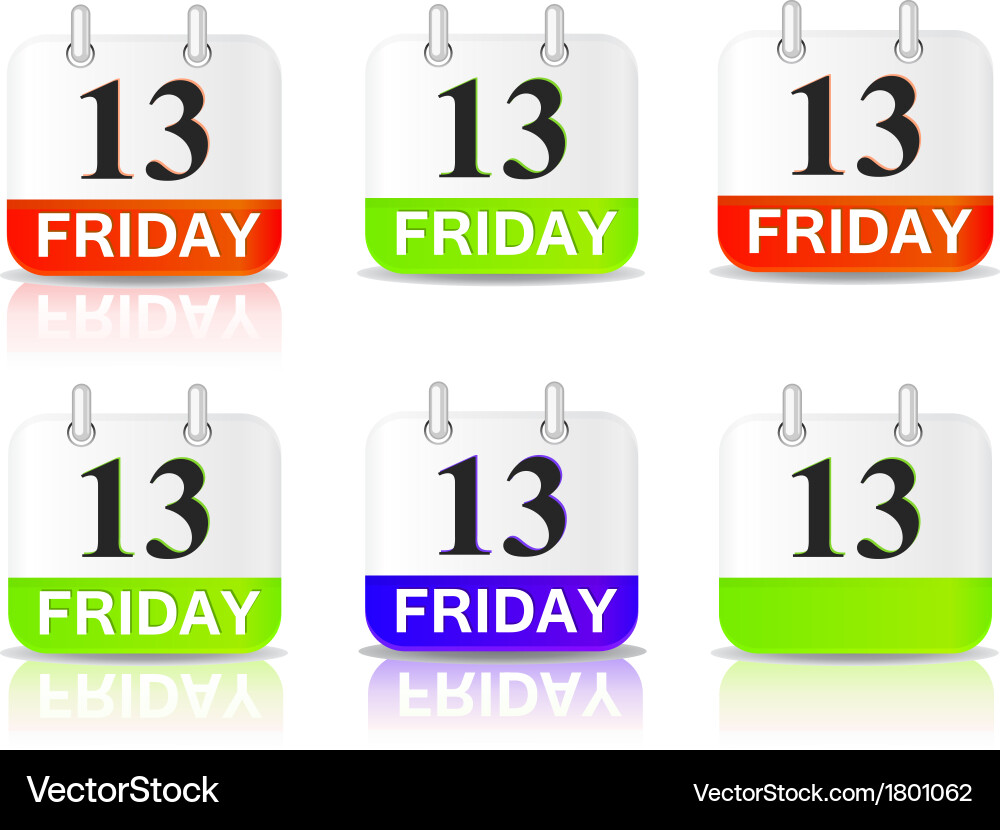 Friday 13th calendar icon Royalty Free Vector Image