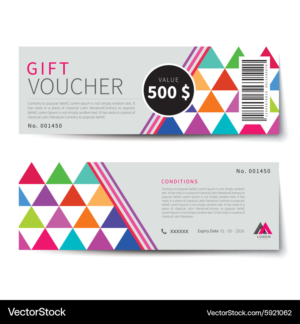 Gift voucher discount template design Royalty Free Vector