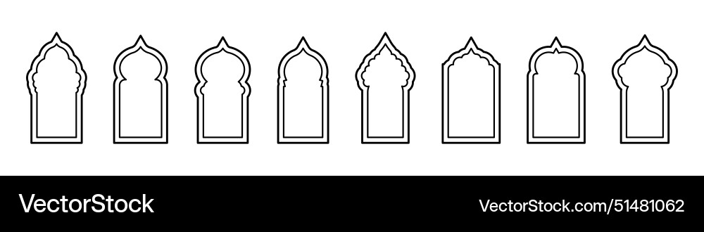 Islamic arch shape with intricate ramadan pattern Vector Image