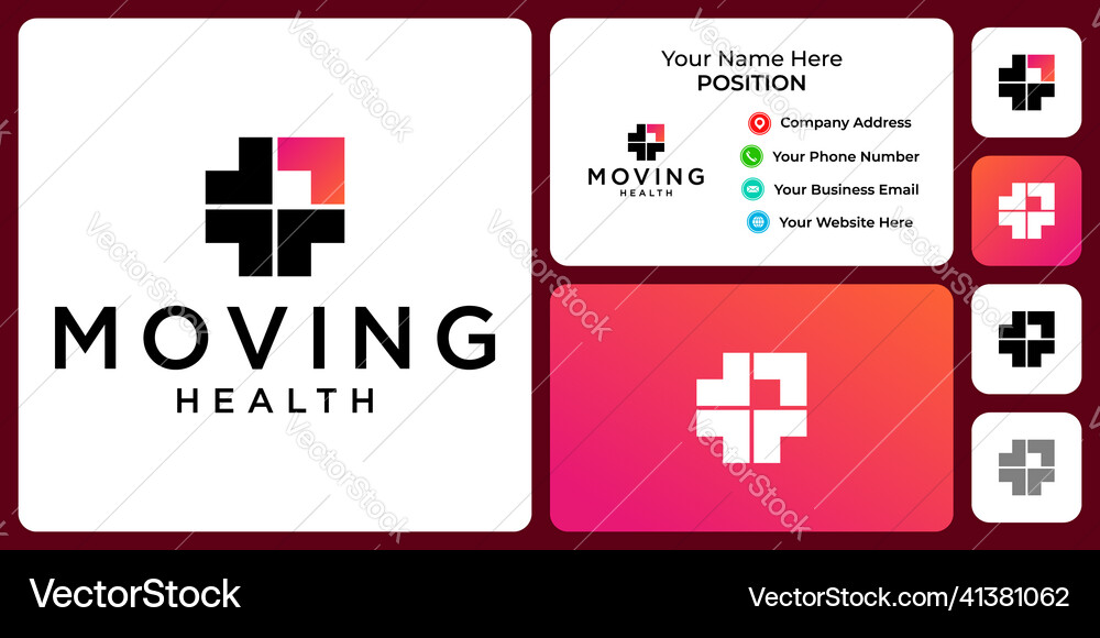 Moving health logo Royalty Free Vector Image - VectorStock