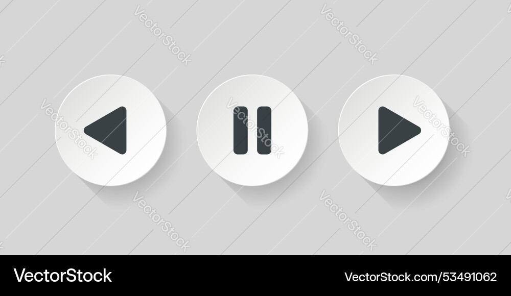 Play button icon in flat style music player on Vector Image