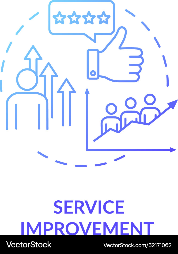 Service improvement blue gradient concept icon Vector Image