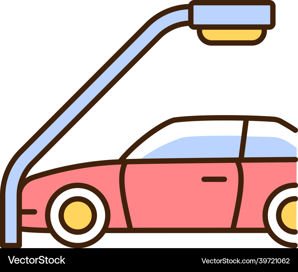 Single-vehicle collision rgb color icon Royalty Free Vector
