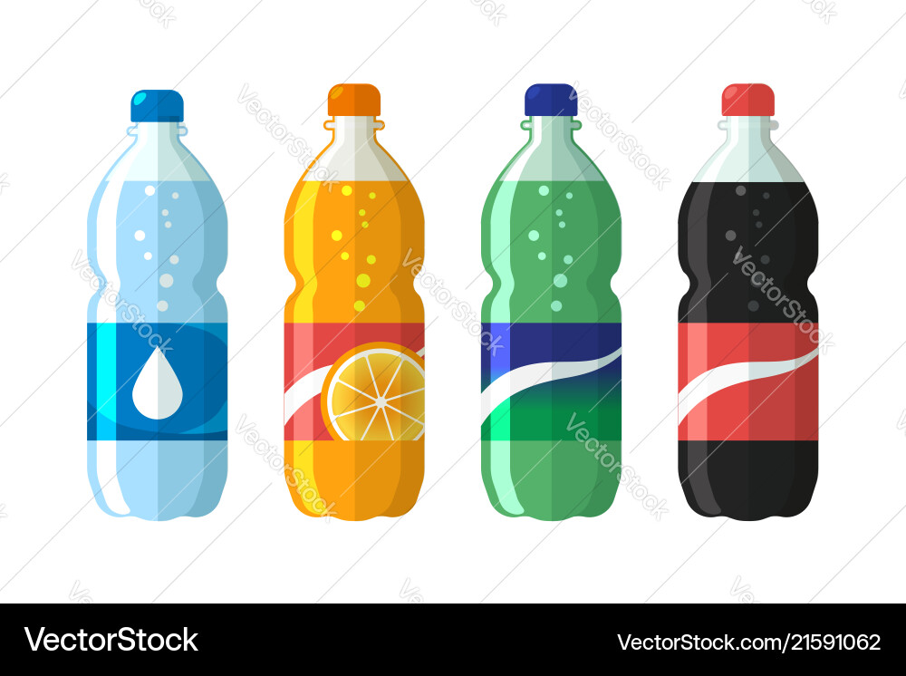 Soda and Water Collection Royalty Free Vector Image