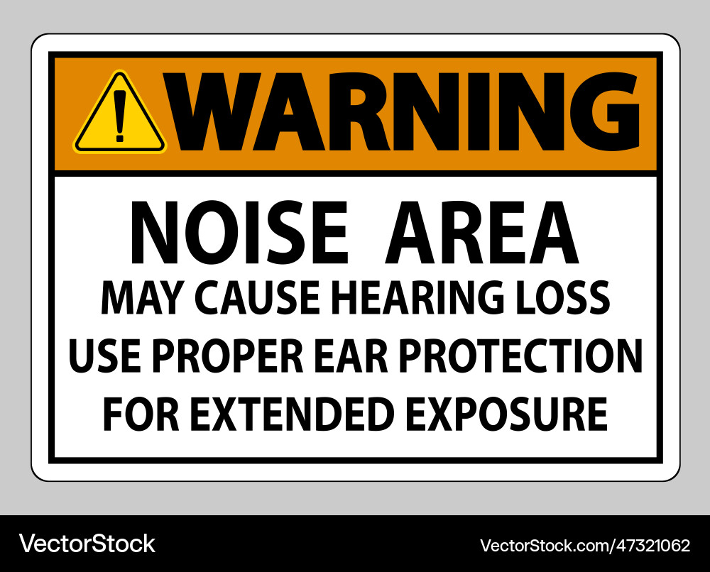Warning ppe sign noise area may cause hearing Vector Image