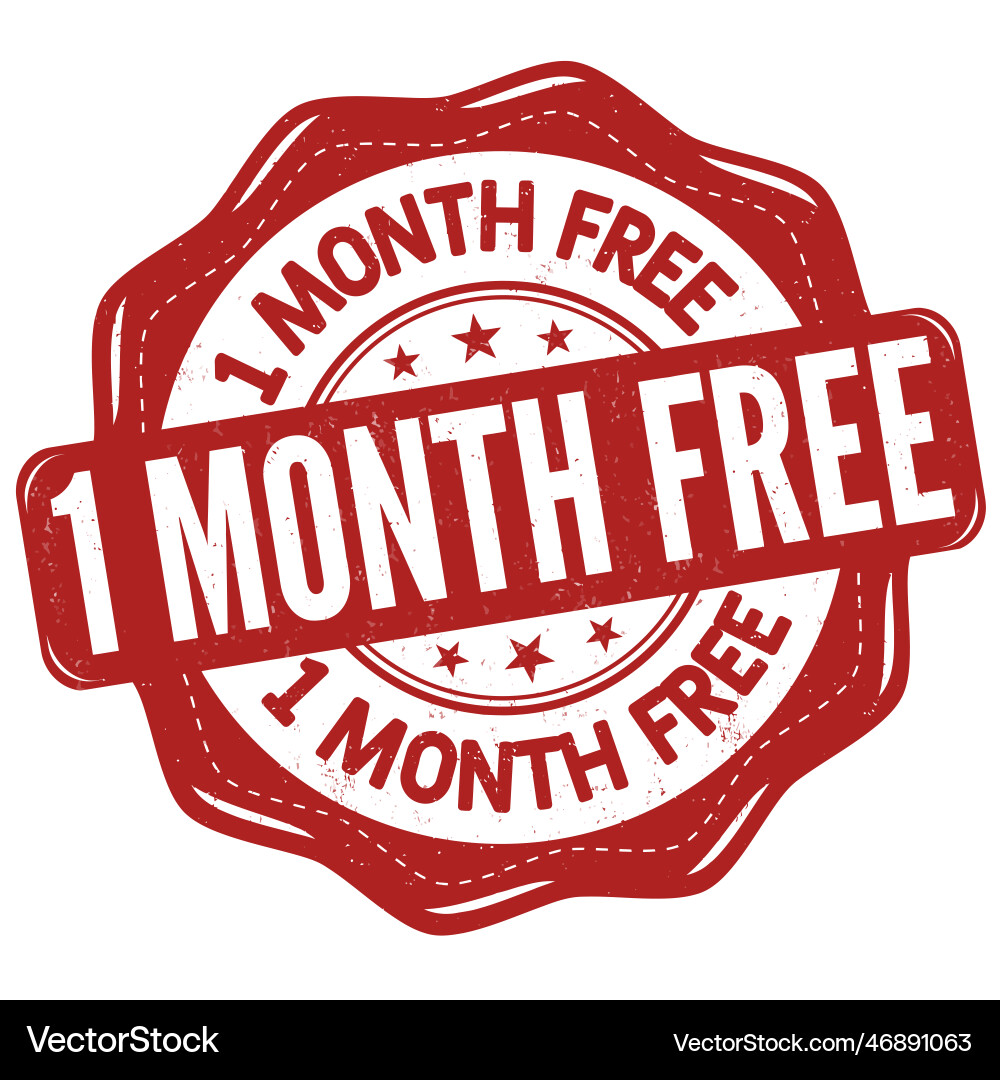 1 month free grunge rubber stamp Royalty Free Vector Image