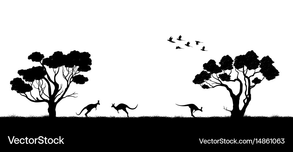 Australian Outback Silhouette Royalty Free Vector Image
