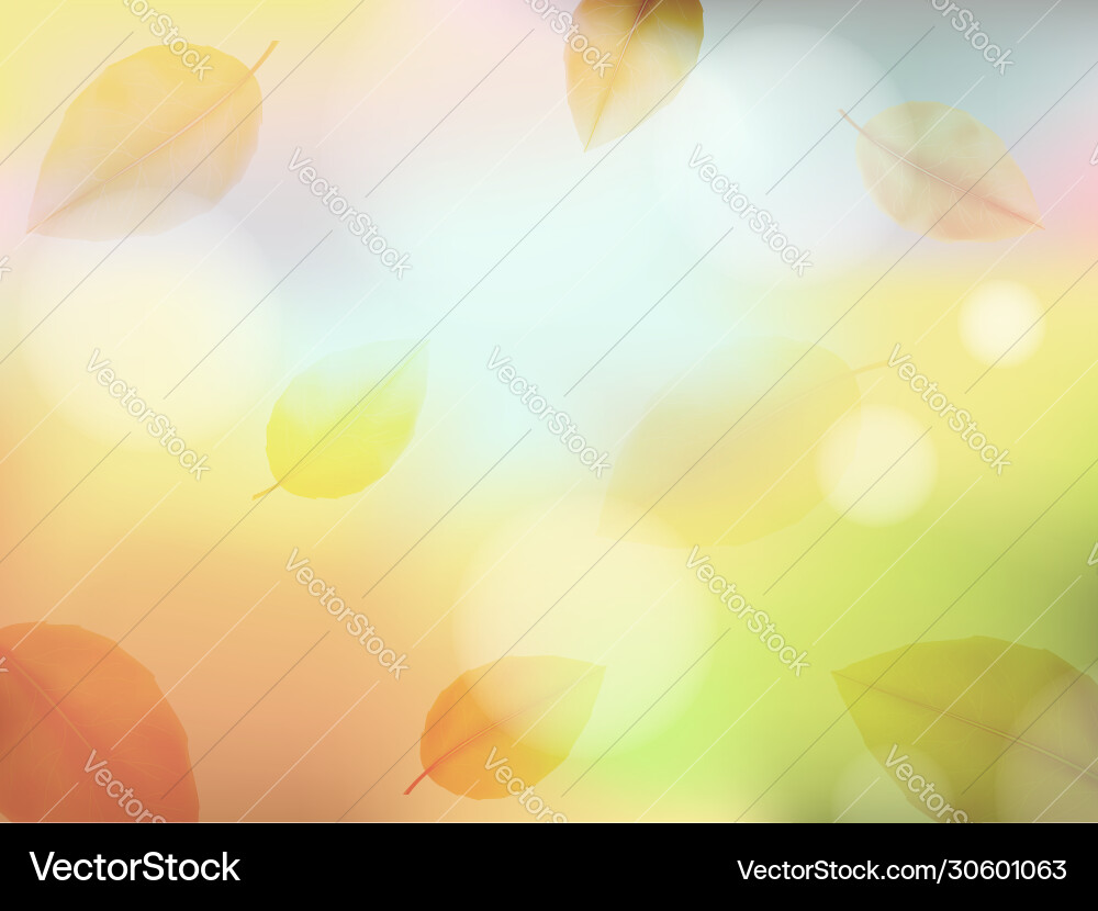 Autumn background blur with leaf fall abstract Vector Image