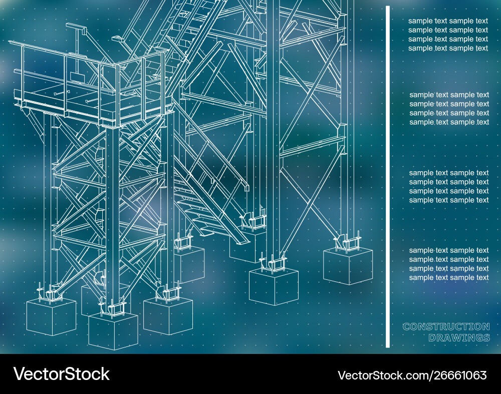 Building metal constructions volumetric Royalty Free Vector