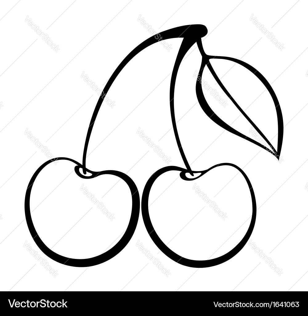Cherry outline Vector Images & Graphics for Commercial Use | VectorStock