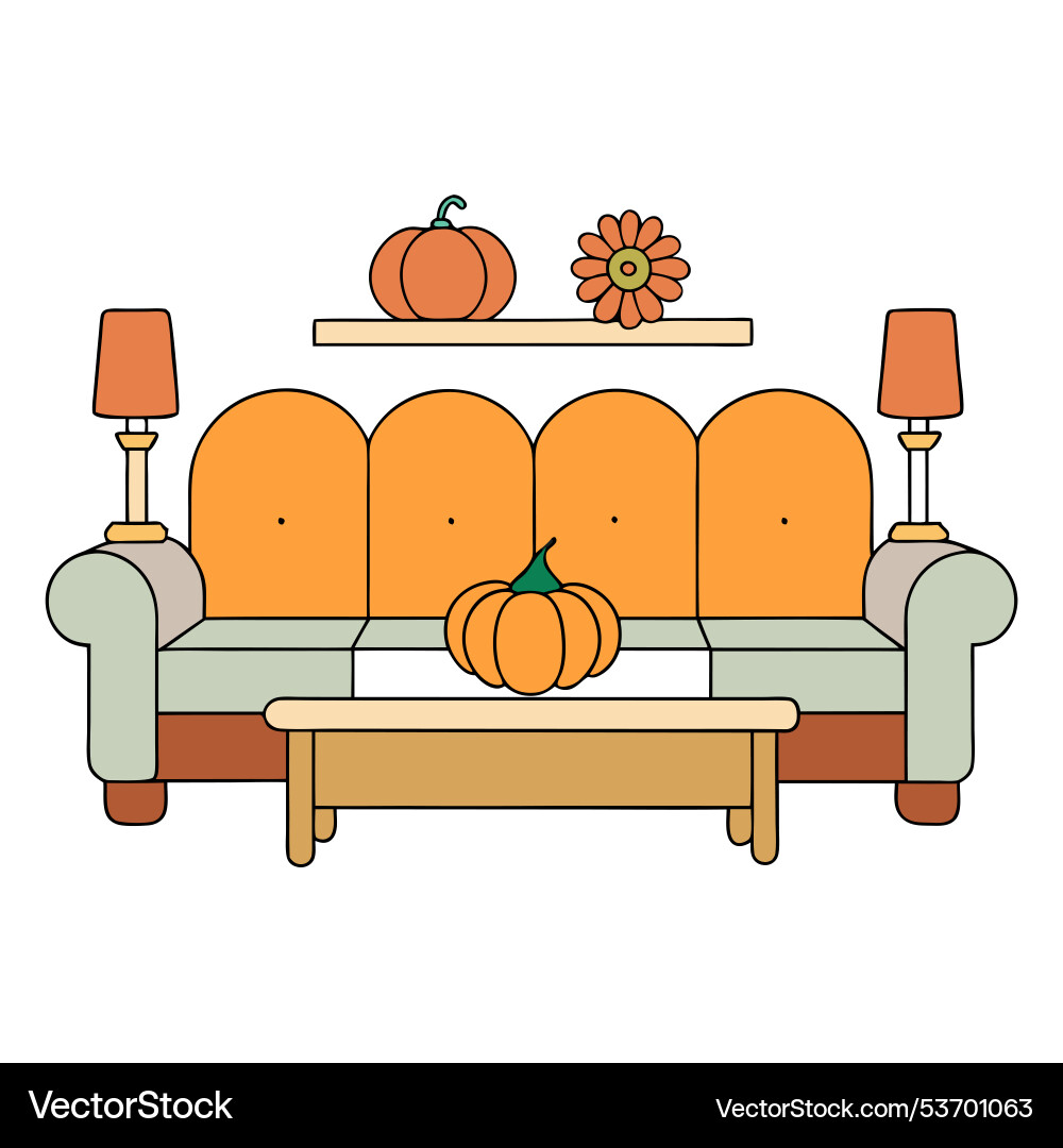 Classic living room with sofa and table decorated Vector Image