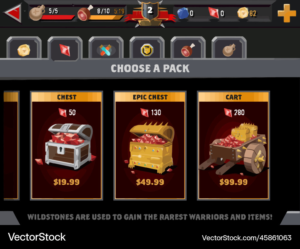 Complete set of level button game ui pop-up icon Vector Image