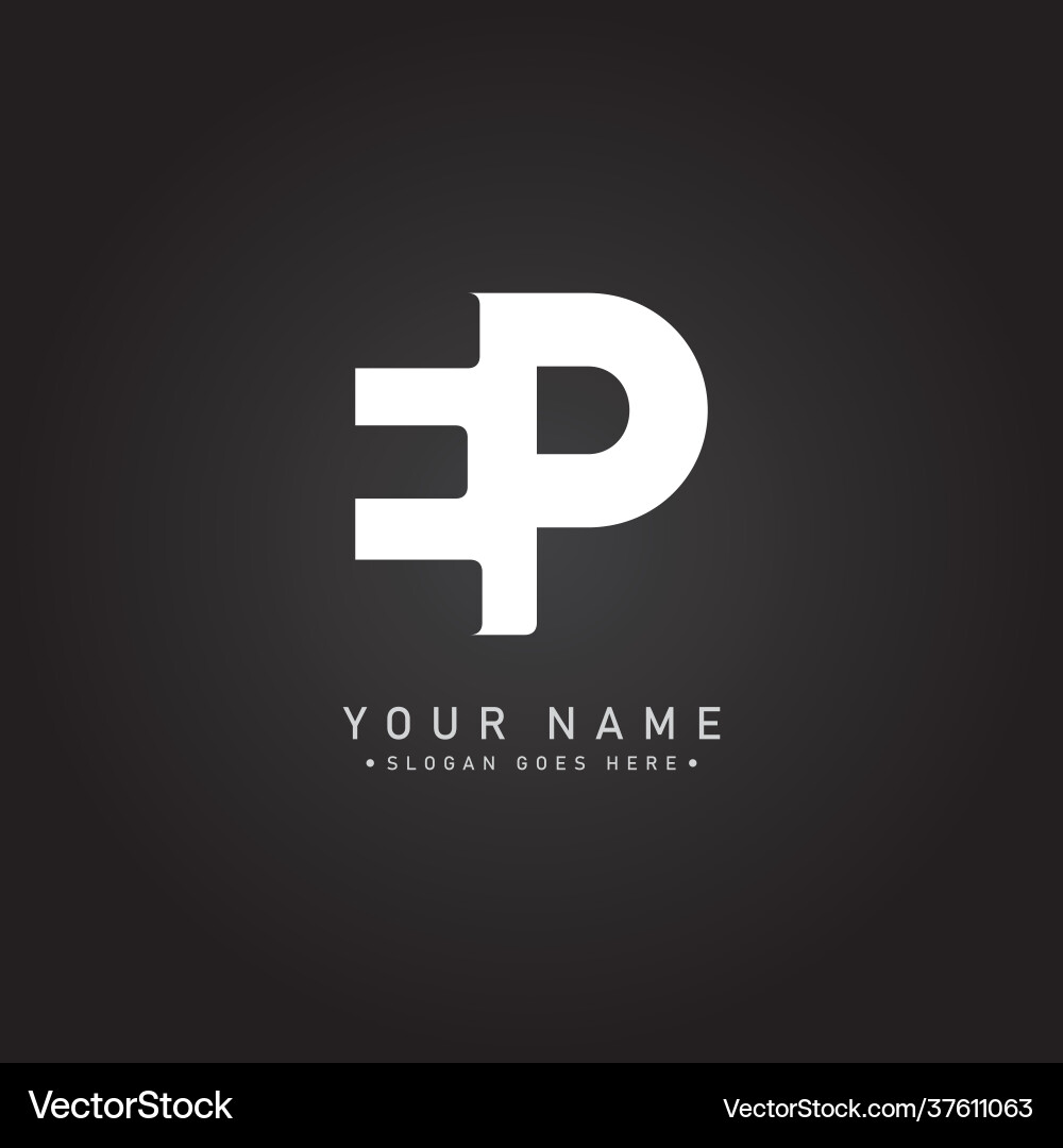 EP Initial Letter Logo - Minimal Modern Royalty Free Vector