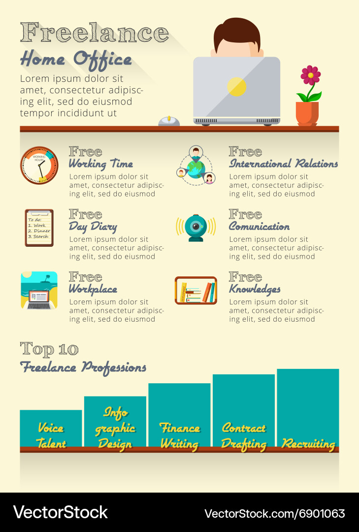 Freelance infographics set Royalty Free Vector Image