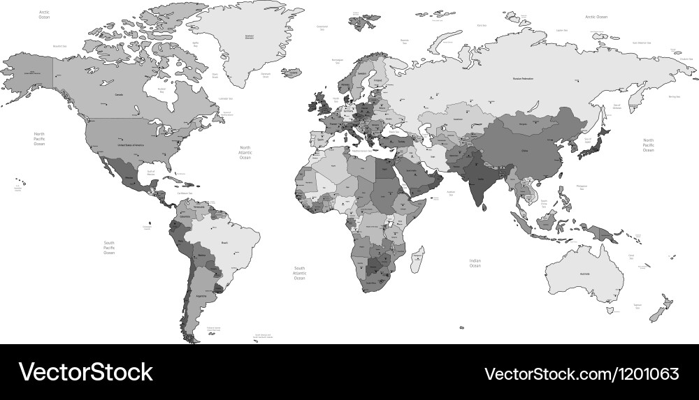 Earth Grayscale Map Vector Images (79)