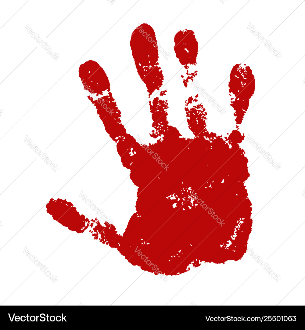 Hand paint print isolated white background red Vector Image