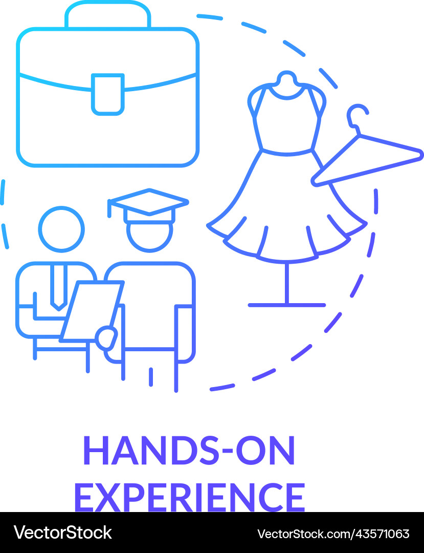 Hands on experience blue gradient concept icon Vector Image