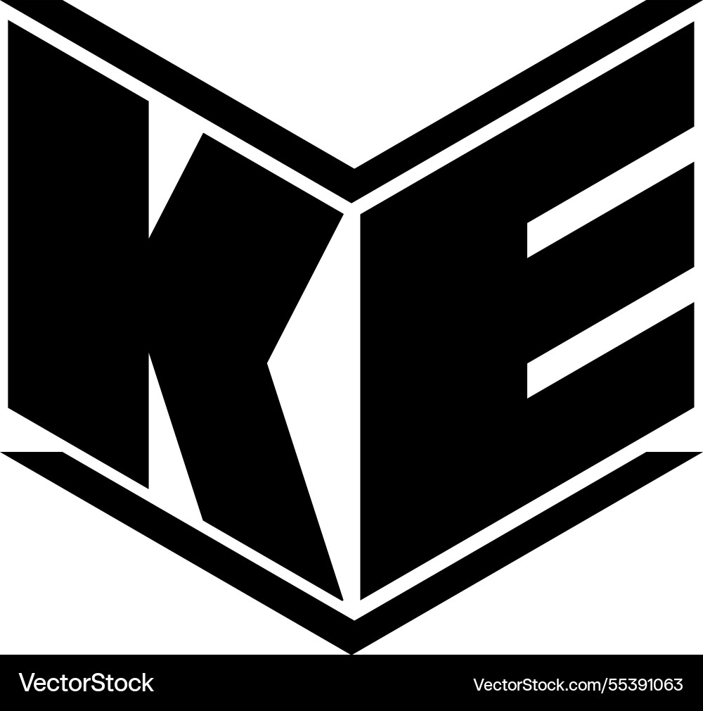Ke monogram logo with a modern and minimalist Vector Image