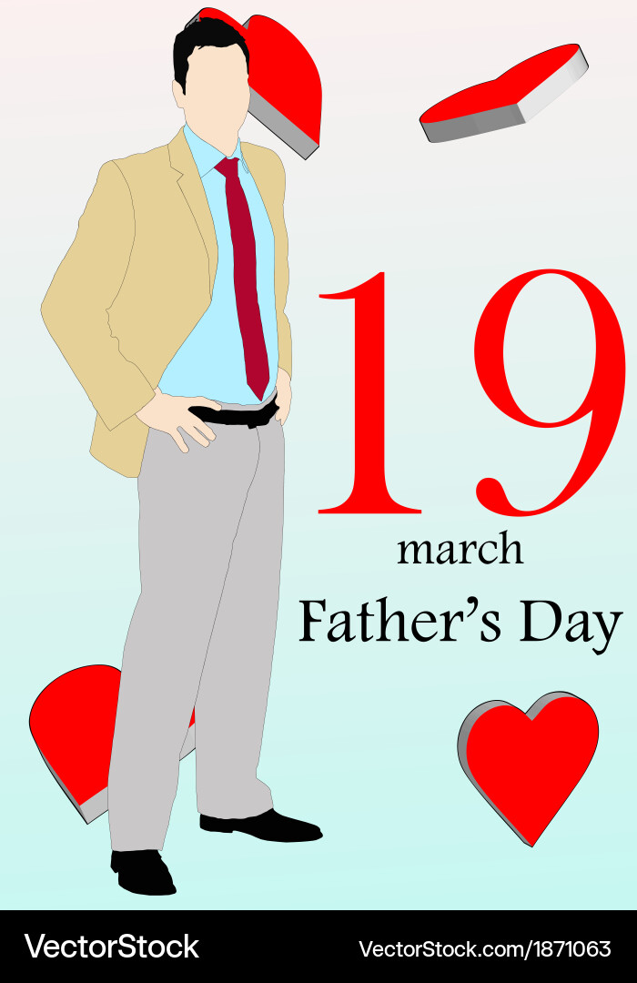 March 19 fathers day version 2 Royalty Free Vector Image