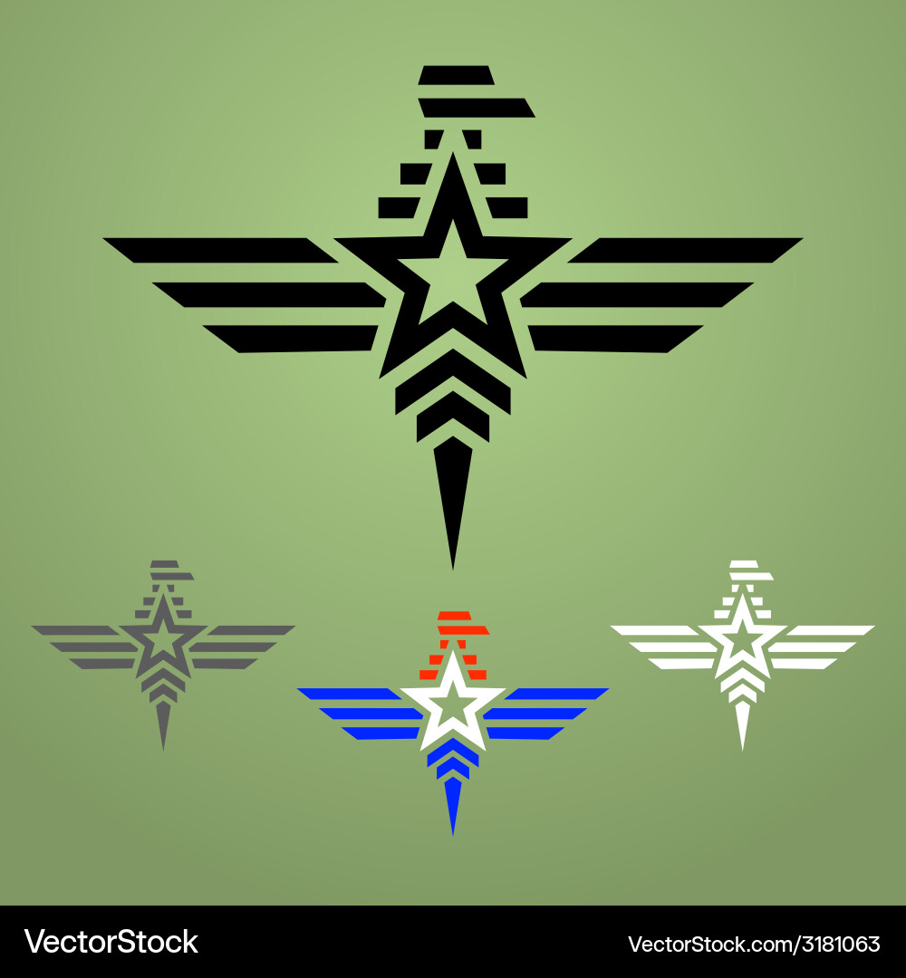 Military style eagle emblem set Royalty Free Vector Image