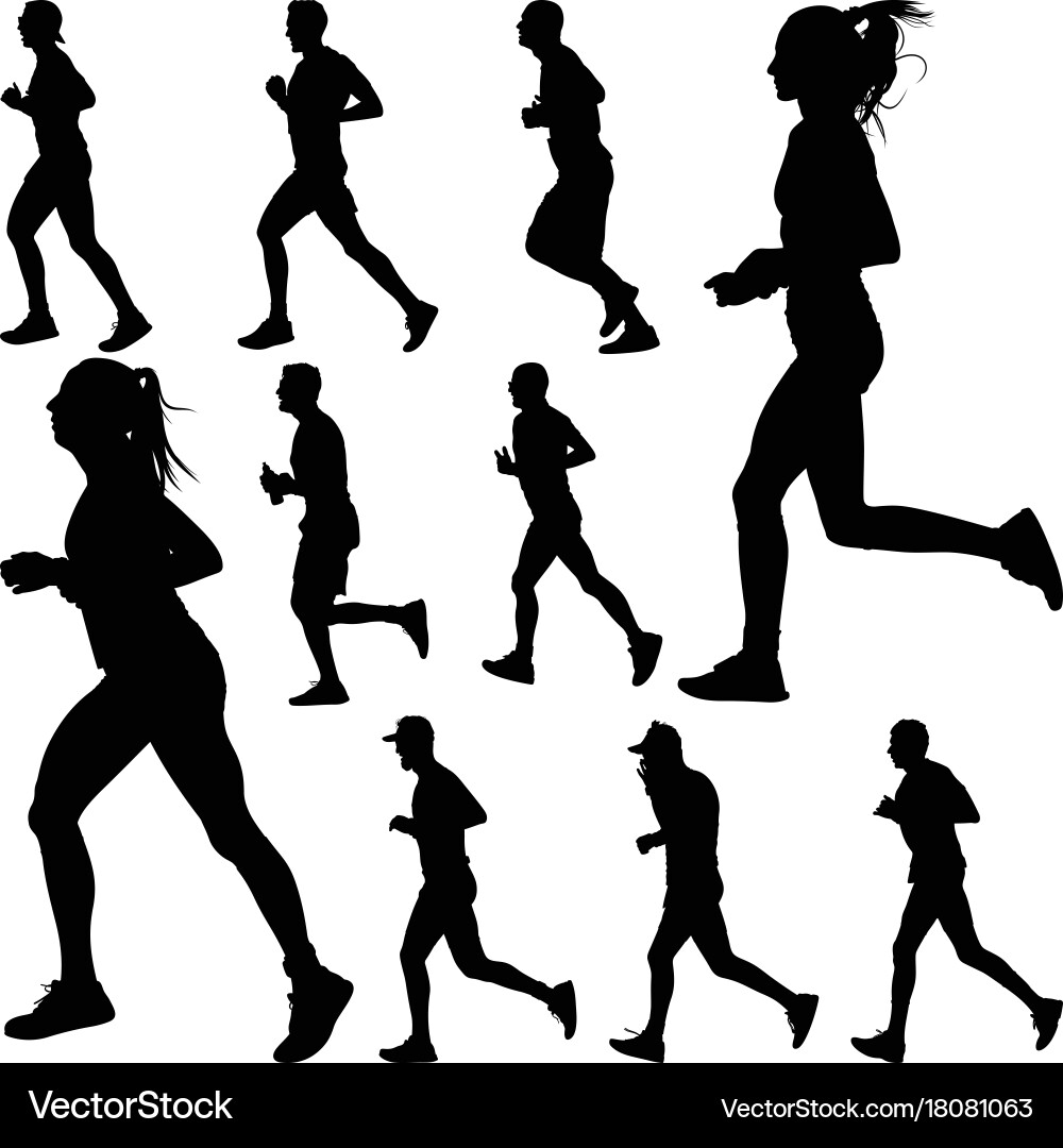 Runner silhouette run Royalty Free Vector Image