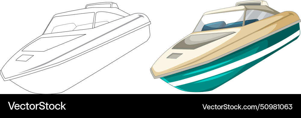 Two of modern speedboats Royalty Free Vector Image