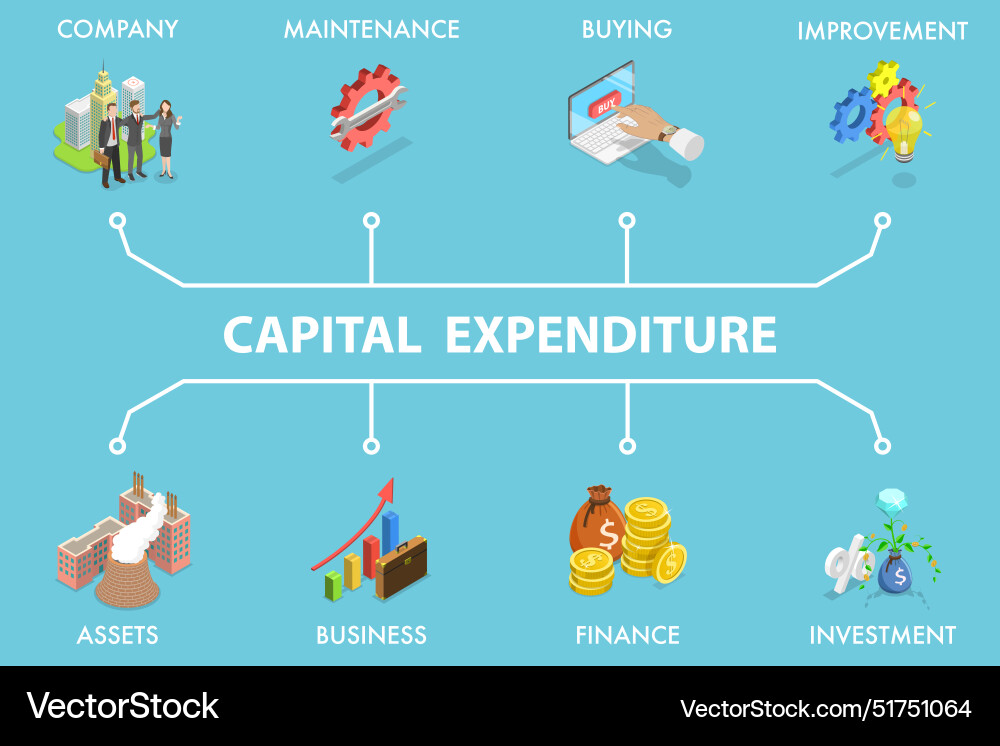 3d isometric flat of capital Royalty Free Vector Image