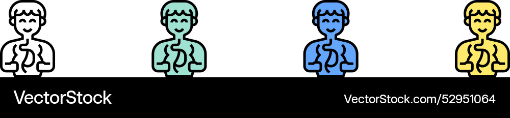 Bariatric surgery icon outline green blue Vector Image