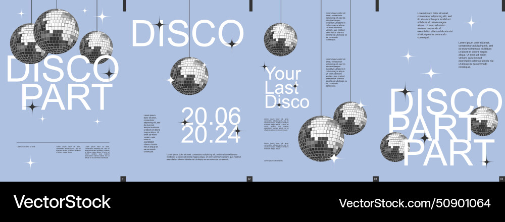 Disco party modern banner with trendy minimalist Vector Image