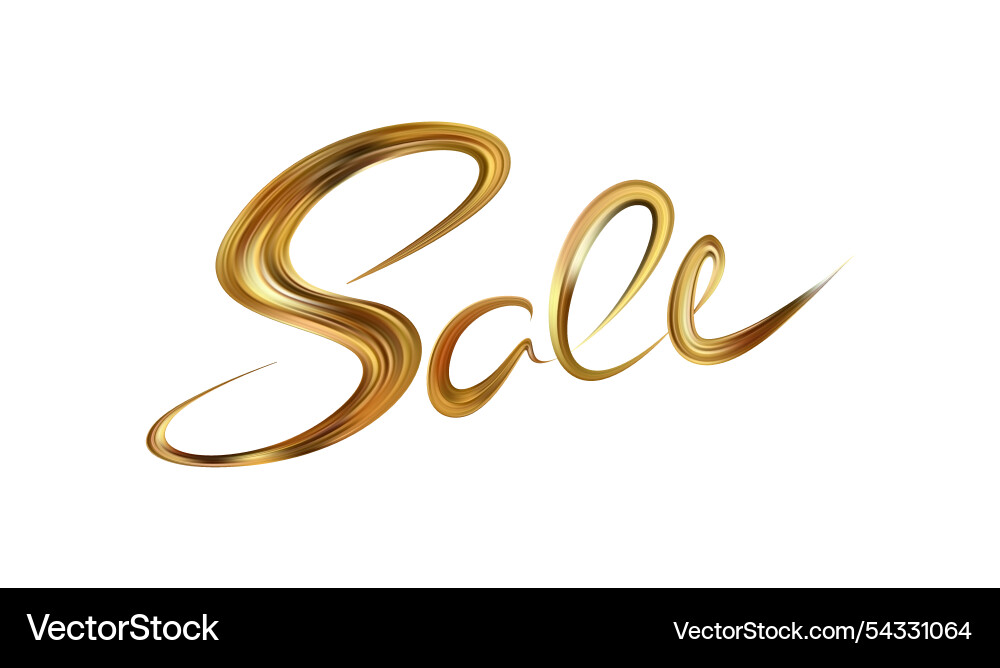 Gold sale lettering calligraphic Royalty Free Vector Image
