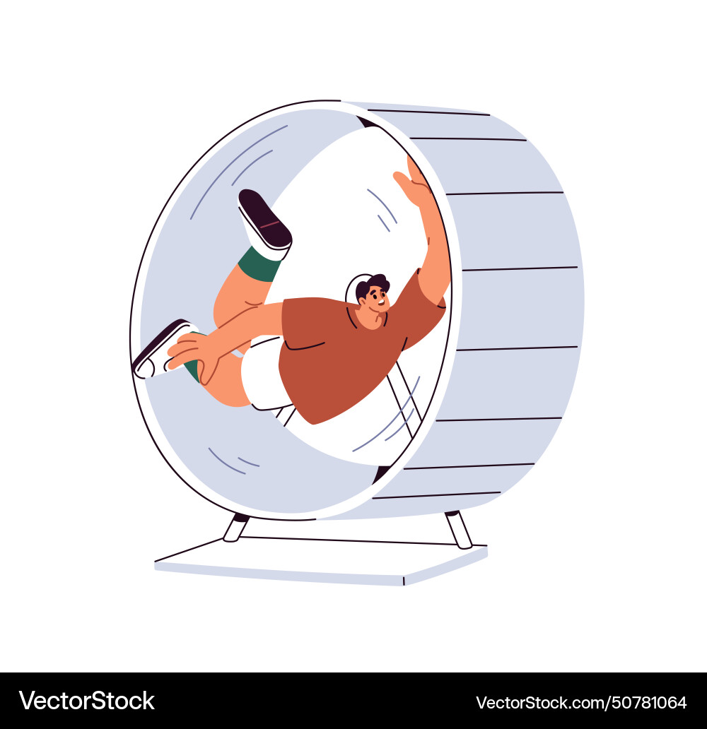 Hurrying rushing in hamster wheel endless rat Vector Image