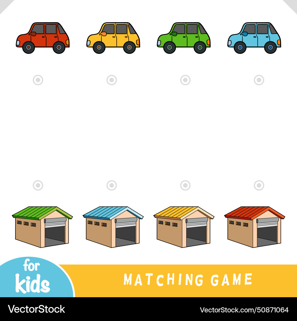 Matching game education for kids choose Royalty Free Vector