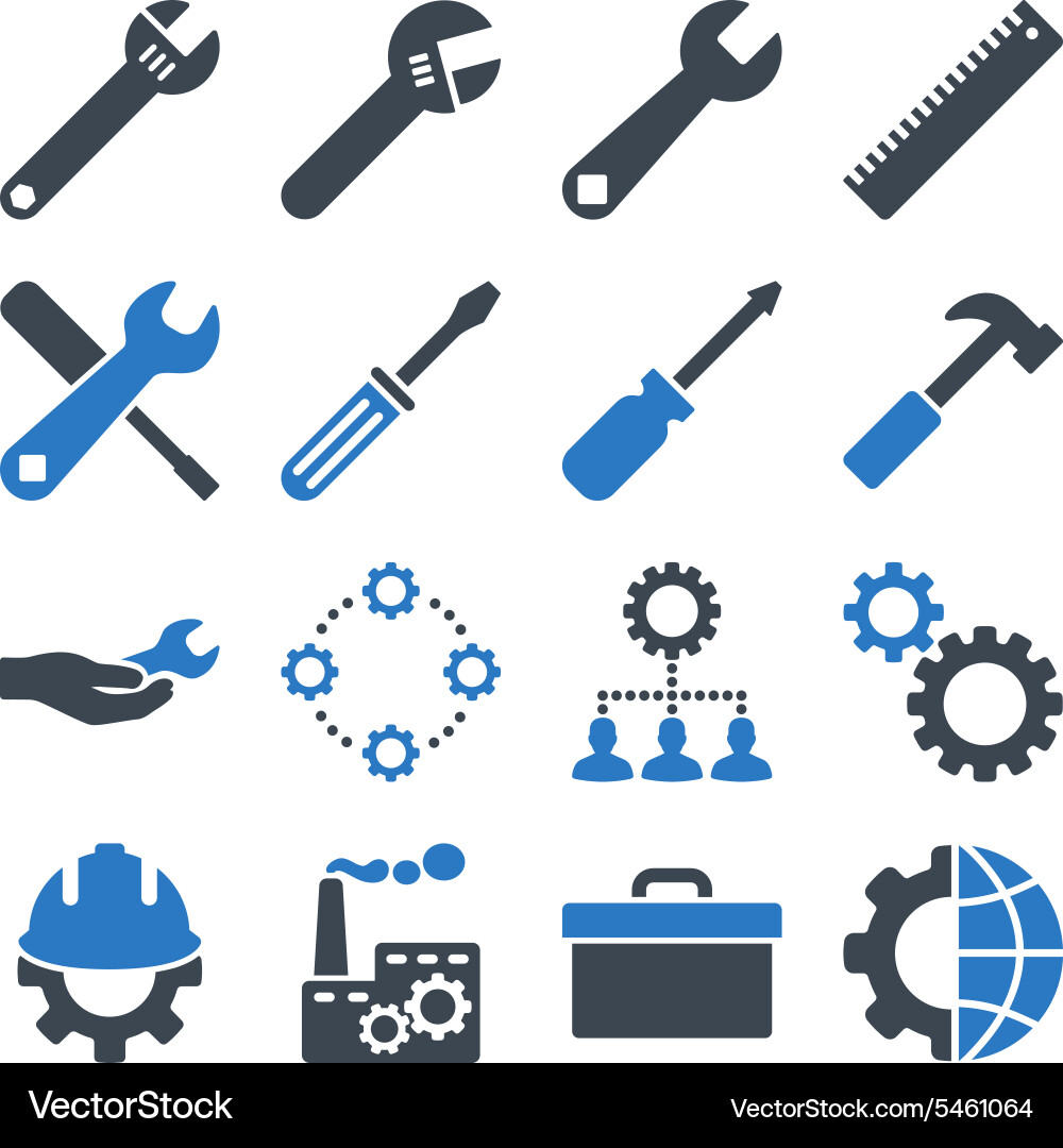 Options and service tools icon set Royalty Free Vector Image
